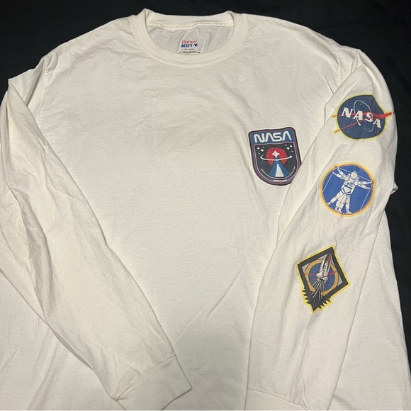 Nasa | Shirts | Nasa Logo White Long Sleeve Size Xl | Poshmark